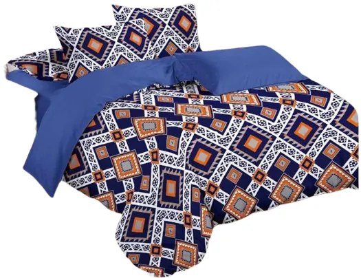 Bavlissimo 7-dílné povlečení Mexiko bavlna/mikrovlákno modrá oranžová 140x200 na dvě postele