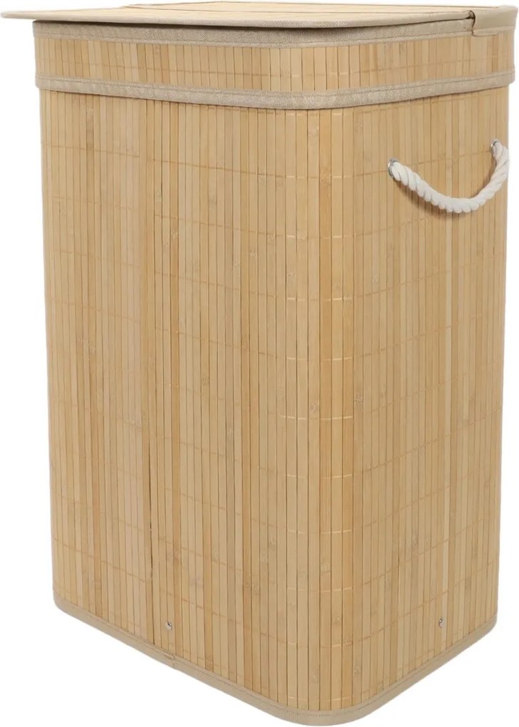 Bambusový koš na prádlo s víkem, 80 l