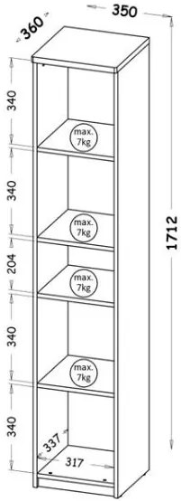 Policový regál ARMA - WHITE