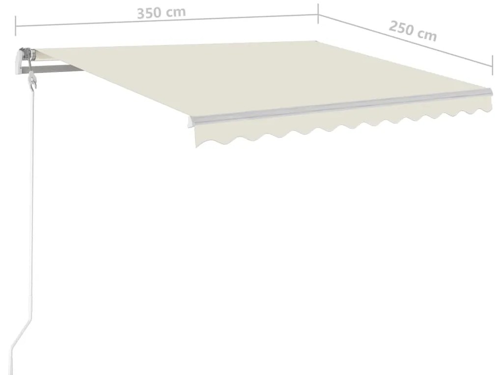 vidaXL Marketos Automatická markýza LED a senzor větru 350x250 cm krémová