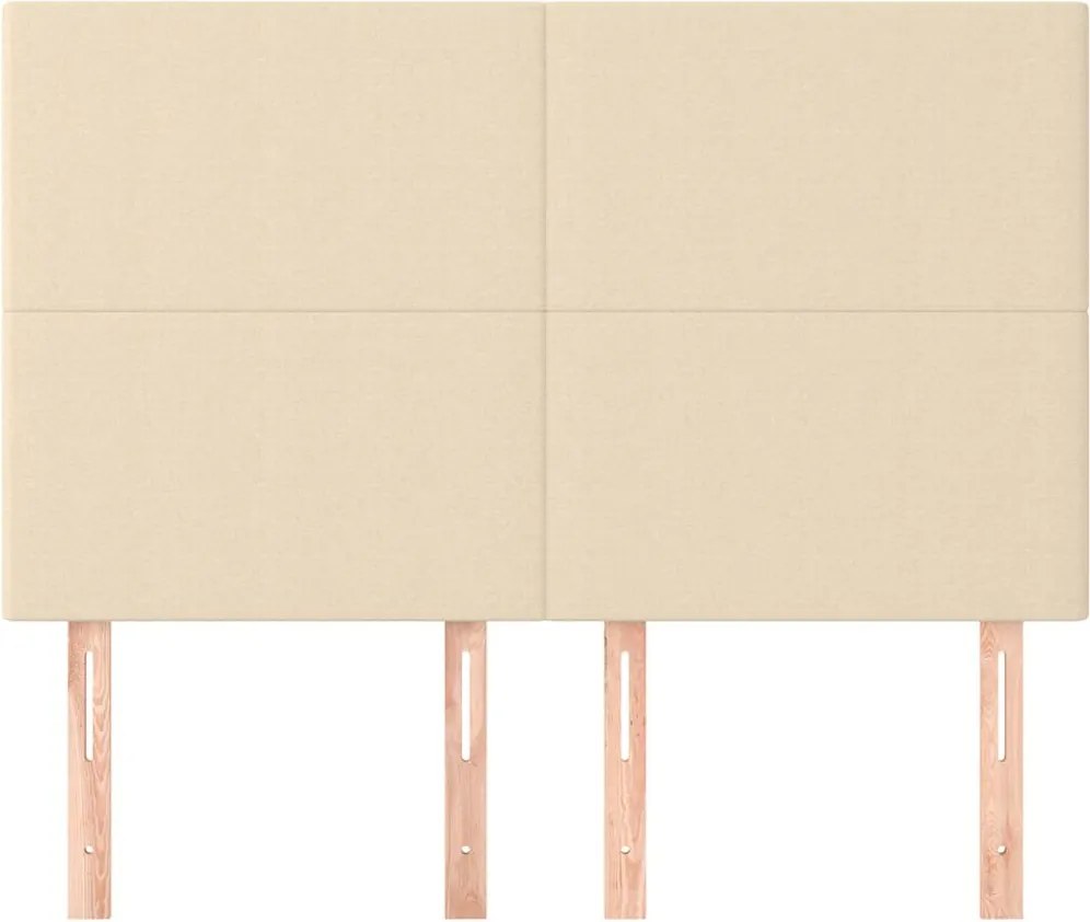 Čelo postele krémové 144x5x118/128 cm látkové 3116055