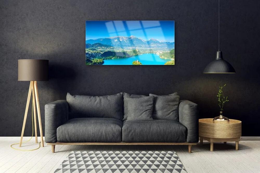 Plexisklo-obraz Hora Jezero Krajina 100x50 cm
