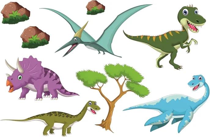 Samolepky na zeď Set dinosauři 2