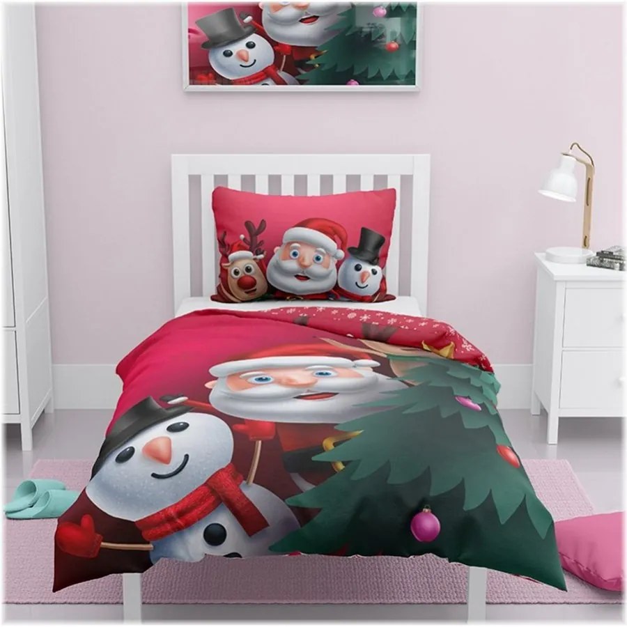 Vánoční ložní povlečení - motiv Pozdravy ze severního pólu - 100% bavlna Renforcé - 70 x 90 cm + 140 x 200 cm