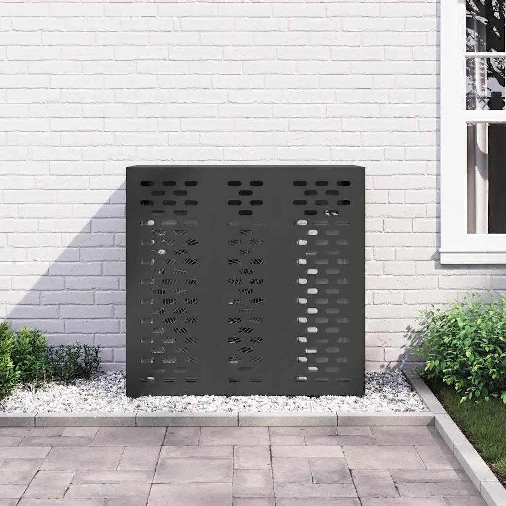 vidaXL Ochrana klimatizace Černá 110 x 50 x 105 cm Ocel [865911]