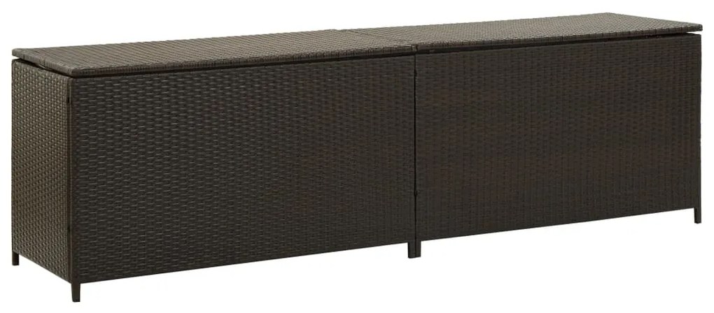 46475 vidaXL Zahradní úložný box polyratan 200 x 50 x 60 cm hnědý