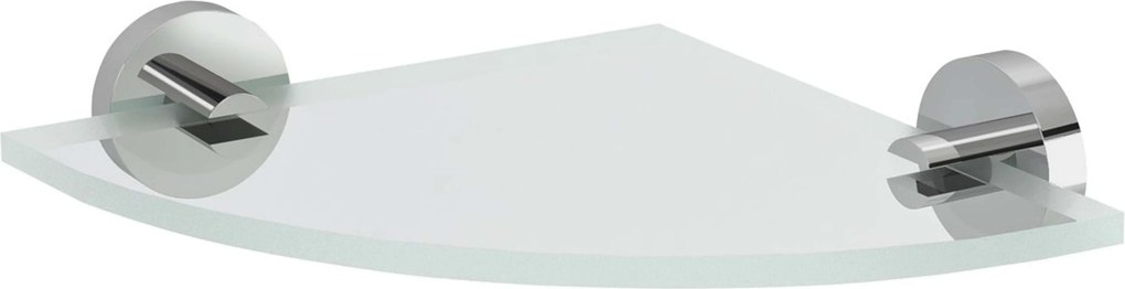 Sapho X-Round - Polička rohová, čiré sklo/chrom XR009-11