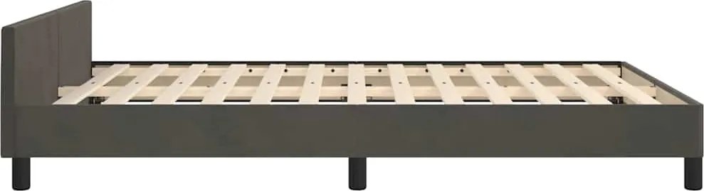 Rám postele bez matrace tmavě šedá 140 x 200 cm samet 3125819
