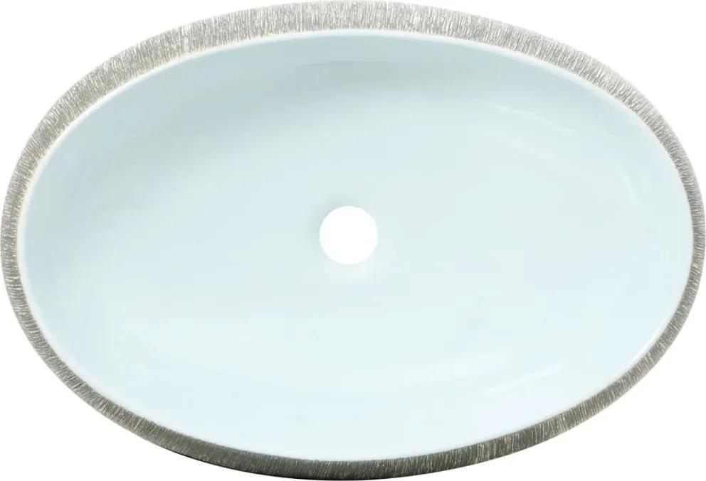 vidaXL Umyvadlo na desku oválné 59 x 40 x 15 cm keramika [155093] Barva: Černá a šedá