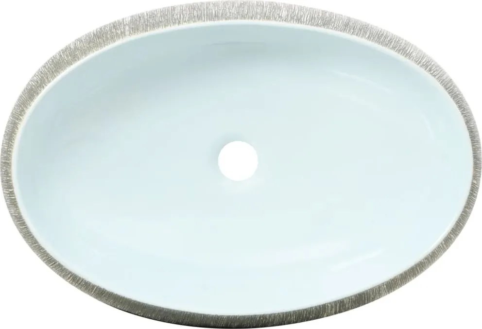 vidaXL Umyvadlo na desku oválné 59 x 40 x 15 cm keramika [155093] Barva: Hnědá a modrá