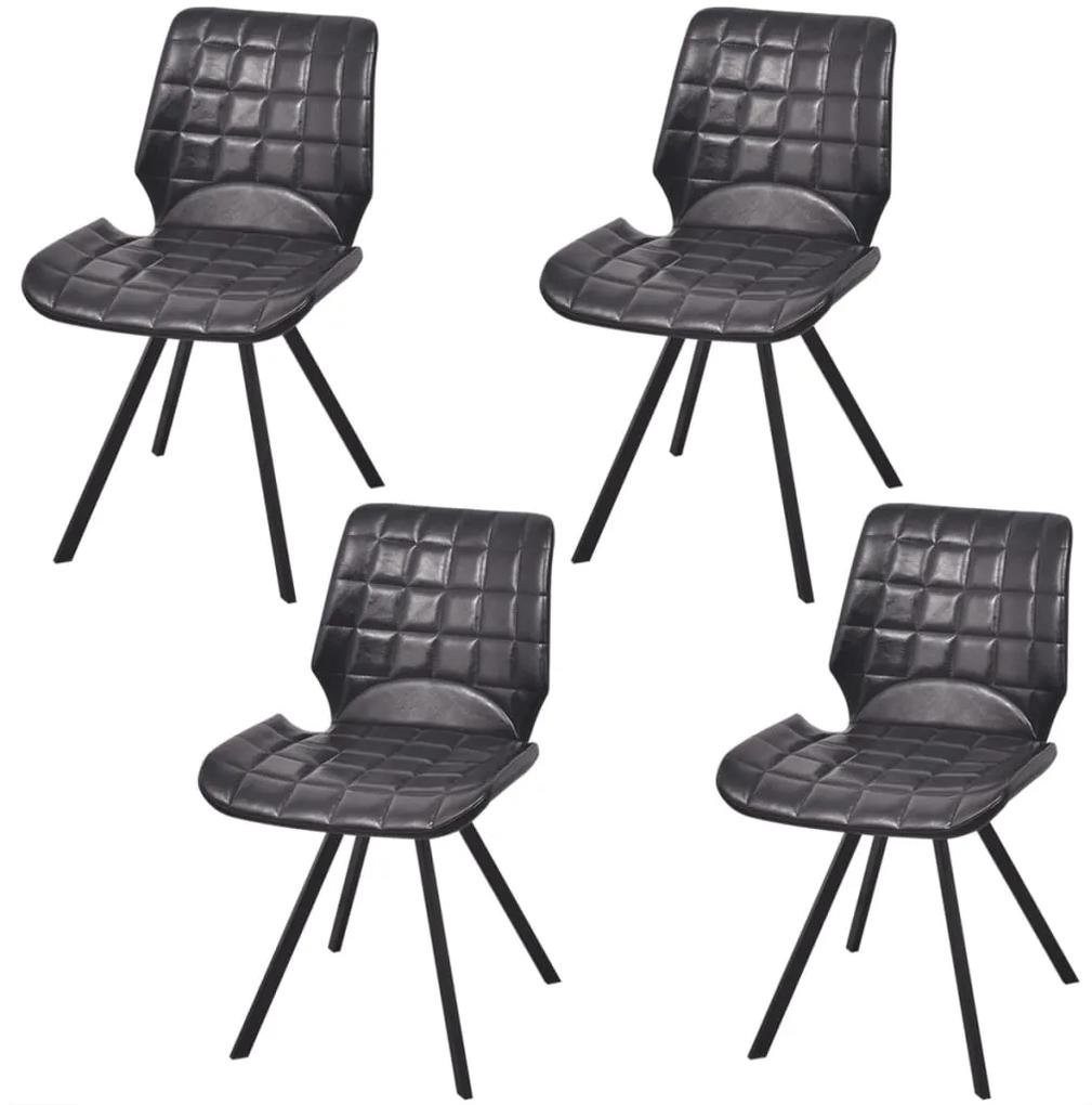 242785 vidaXL Jídelní židle 4 ks černé umělá kůže