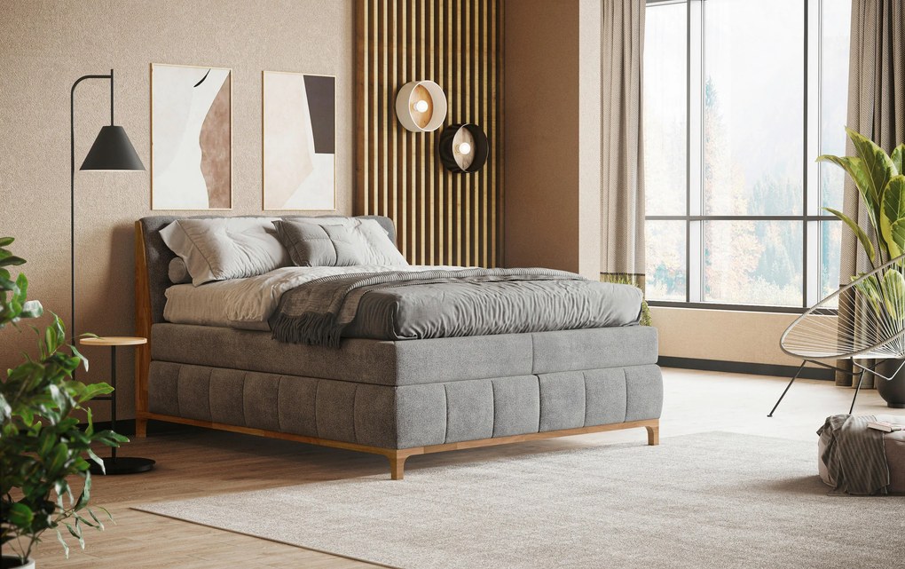 XXXLutz POSTEL BOXSPRING, 180/200 cm, barvy stříbra Livetastic - Manželské postele - 000840004709