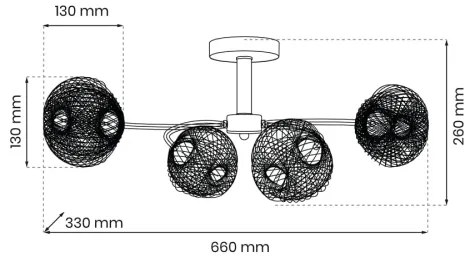 Přisazený lustr OAKLAND 4xE27/60W/230V