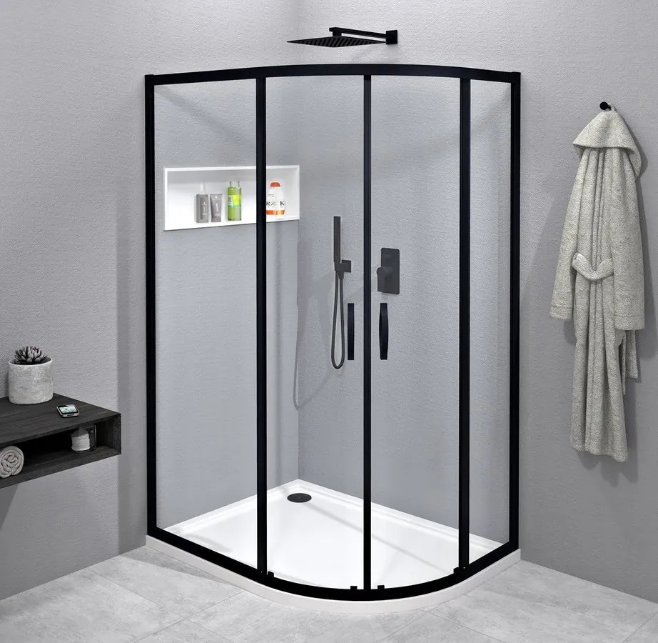 Gelco Gelco, SIGMA SIMPLY BLACK sprchové dveře posuvné pro rohový vstup 800 mm, čiré sklo, GS2180B