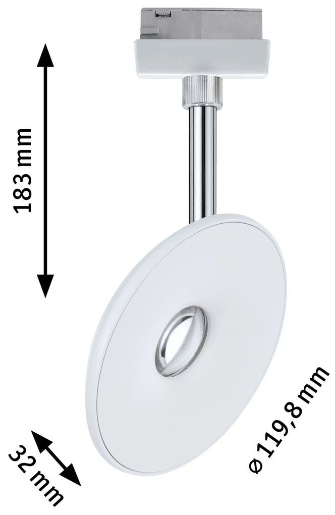 Paulmann 96937 Sphere, spot pro Urail system, 7,4W LED 2700K stmívatelné, matná bílá/chrom