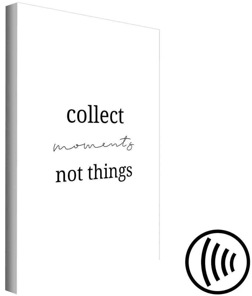 Obraz Sbírejte okamžiky, ne věci - minimalistické písmo na bílém pozadí