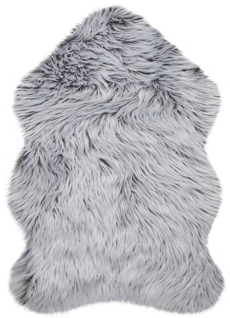 Flair Rugs koberce Kusový koberec Anja Faux Fur Helsinki Grey - 60x90 tvar kožešiny cm