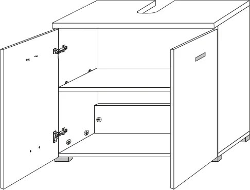 Koupelnová skříňka pod umyvadlo Barolo, dub san remo/lesklá bílá