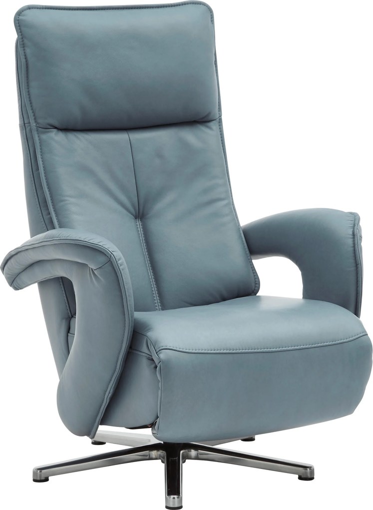 XXXLutz RELAXAČNÍ KŘESLO, kůže, modrá Valdera - Relaxační křesla - 000344004202