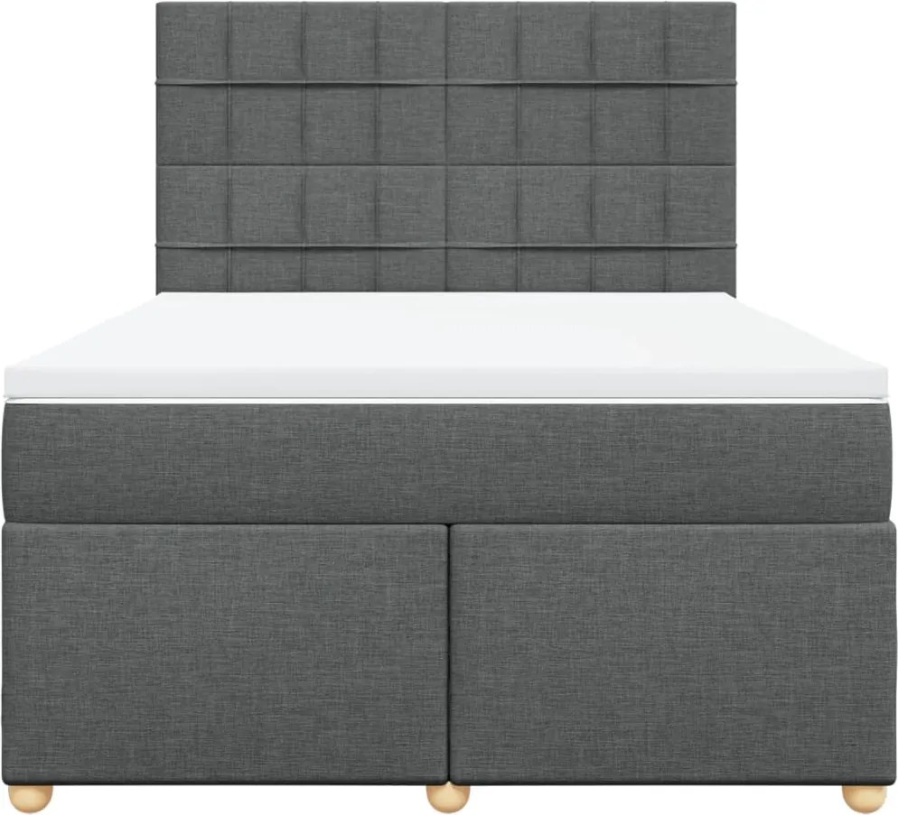 Box spring postel s matrací tmavě šedá 140x200 cm textil 3291304