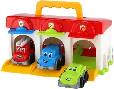 TEDDIES Garáž s autíčky / 3 auta / plast / od 3 let
