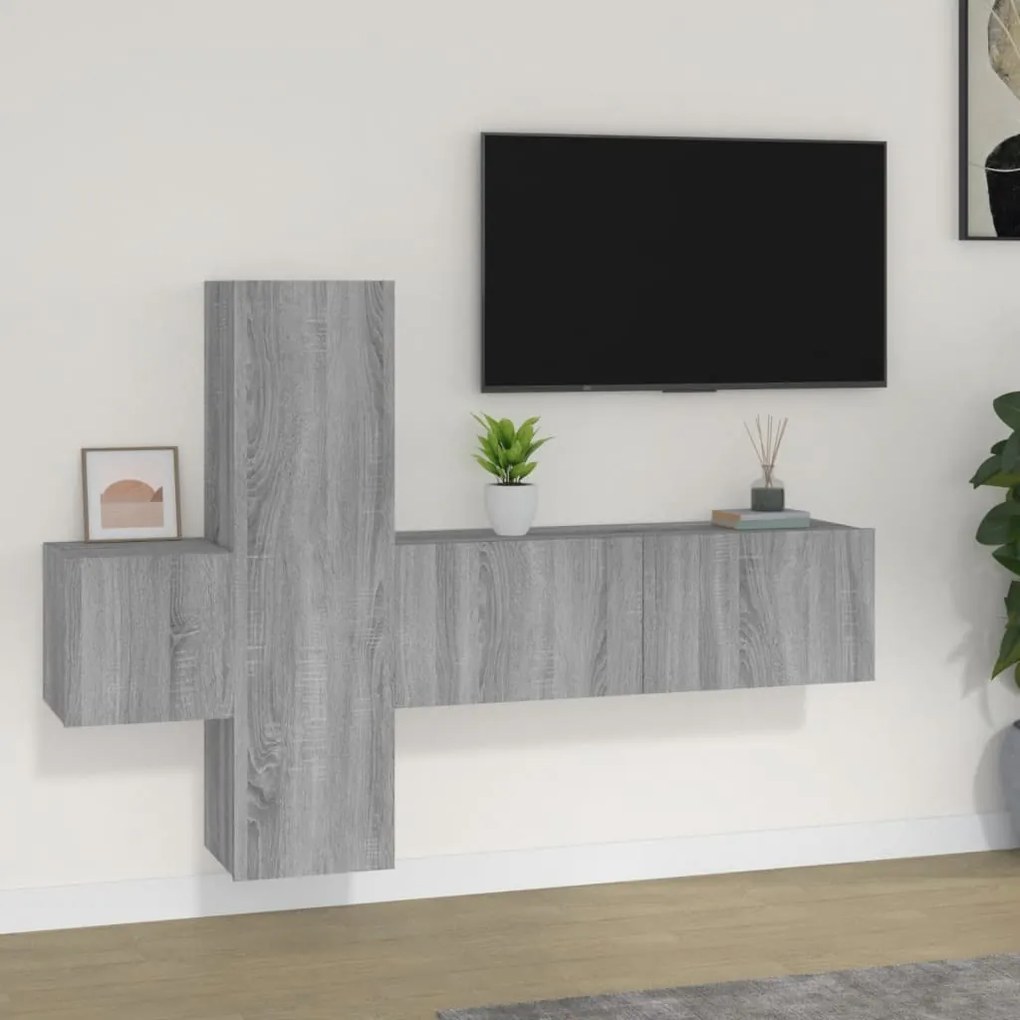 3dílný set TV skříněk šedý sonoma kompozitní dřevo 3120228