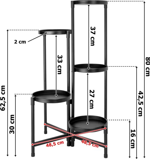 Stojan na květiny NUNO černý