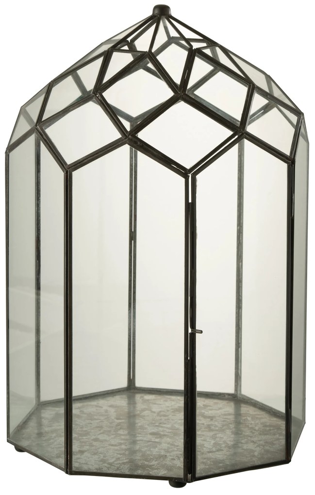 Černý kovový domácí skleník Terrarium - 28*28*50 cm