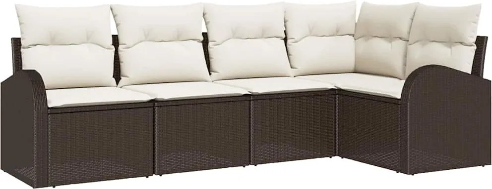 Set pohovek 5 ks Hnědá Polyester 3346038
