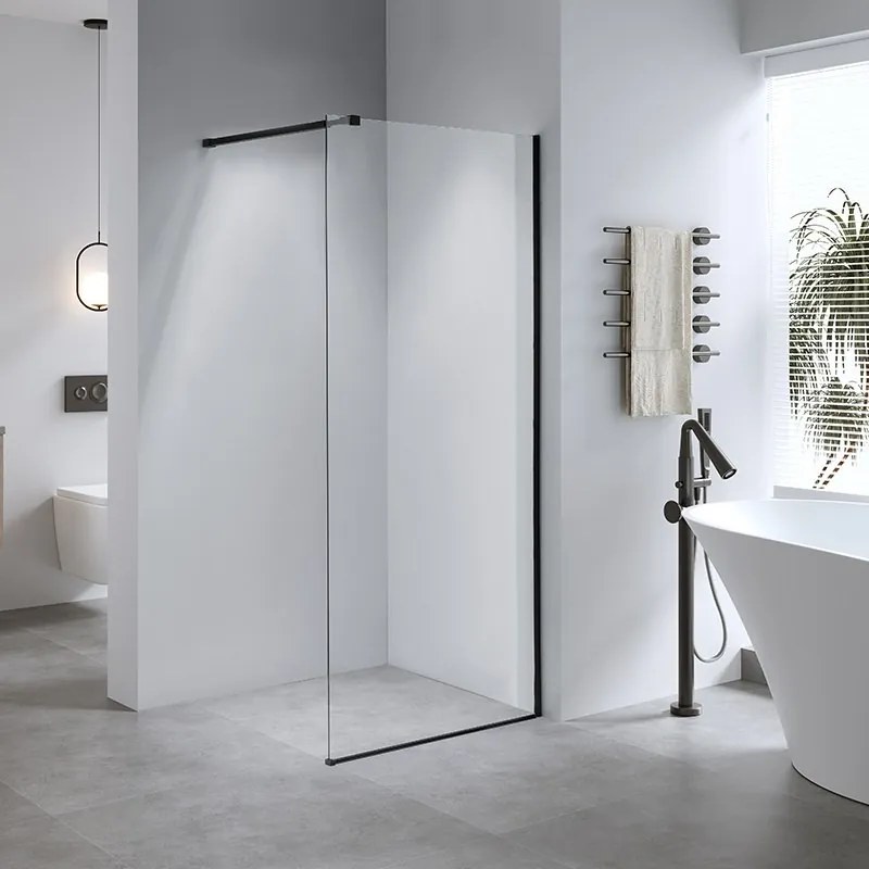BPS-koupelny Sprchová zástěna Walk-in HYD-WI07 130 černá - bez vaničky