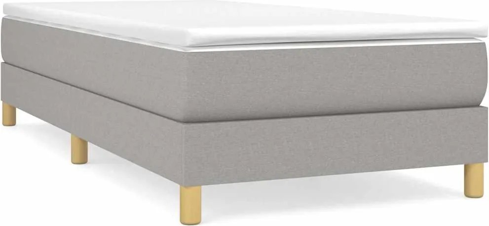 Rám postele s boxspringem světle šedá 90 x 190 cm textil 3120574