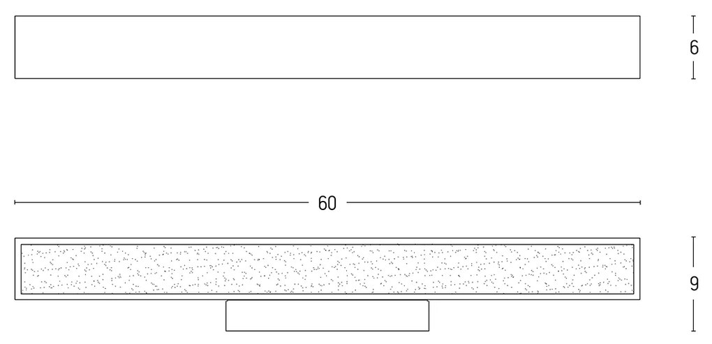 Zambelis 22088 koupelnové nástěnné LED svítidlo černé, 15W, 3000K, 60cm