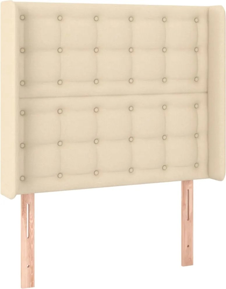 Box spring postel s matrací a LED krémová 90x190 cm textil 3139162