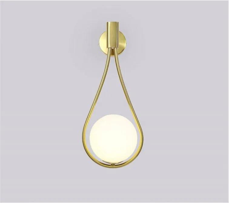 Toolight - skleněná nástěnná lampa E27 60W APP603-1W, zlatá, OSW-08996