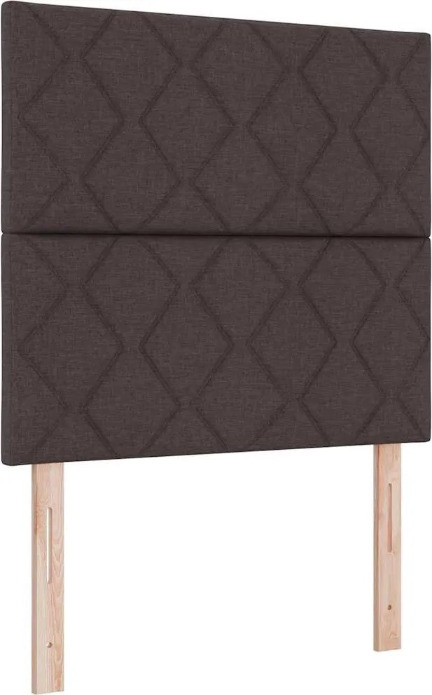 Postel s boxspringem s čelo Tmavě hnědá 100 x 200 cm textil 3341885