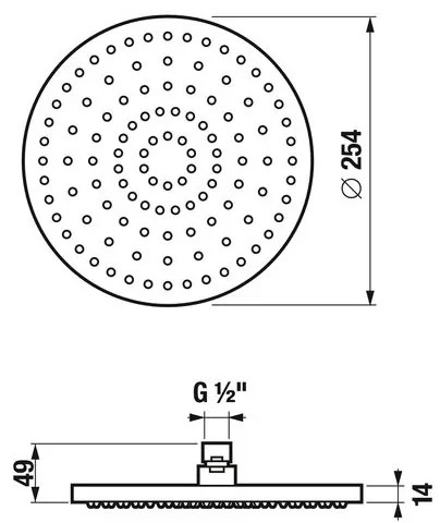 Jika Mio Style Hlavová sprcha 250 mm, 1 funkce, černá matná H3672F07162221