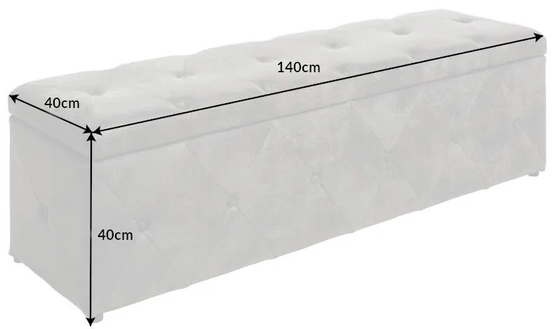 Designová lavice Spectacular 140 cm antik šedá