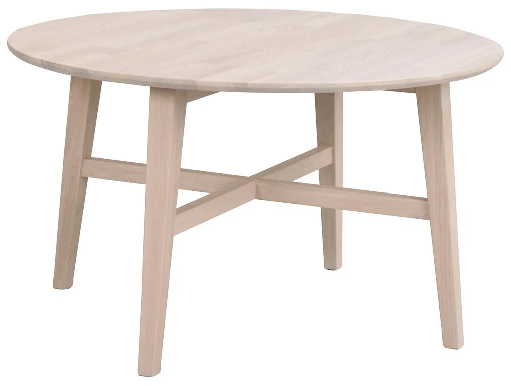 Bělený dubový konferenční stolek Rowico Sundin, 90 cm