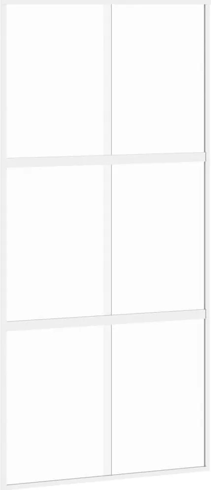 Posuvné dveře bílé 102,5 x 205 cm tvrzené sklo a hliník 155218