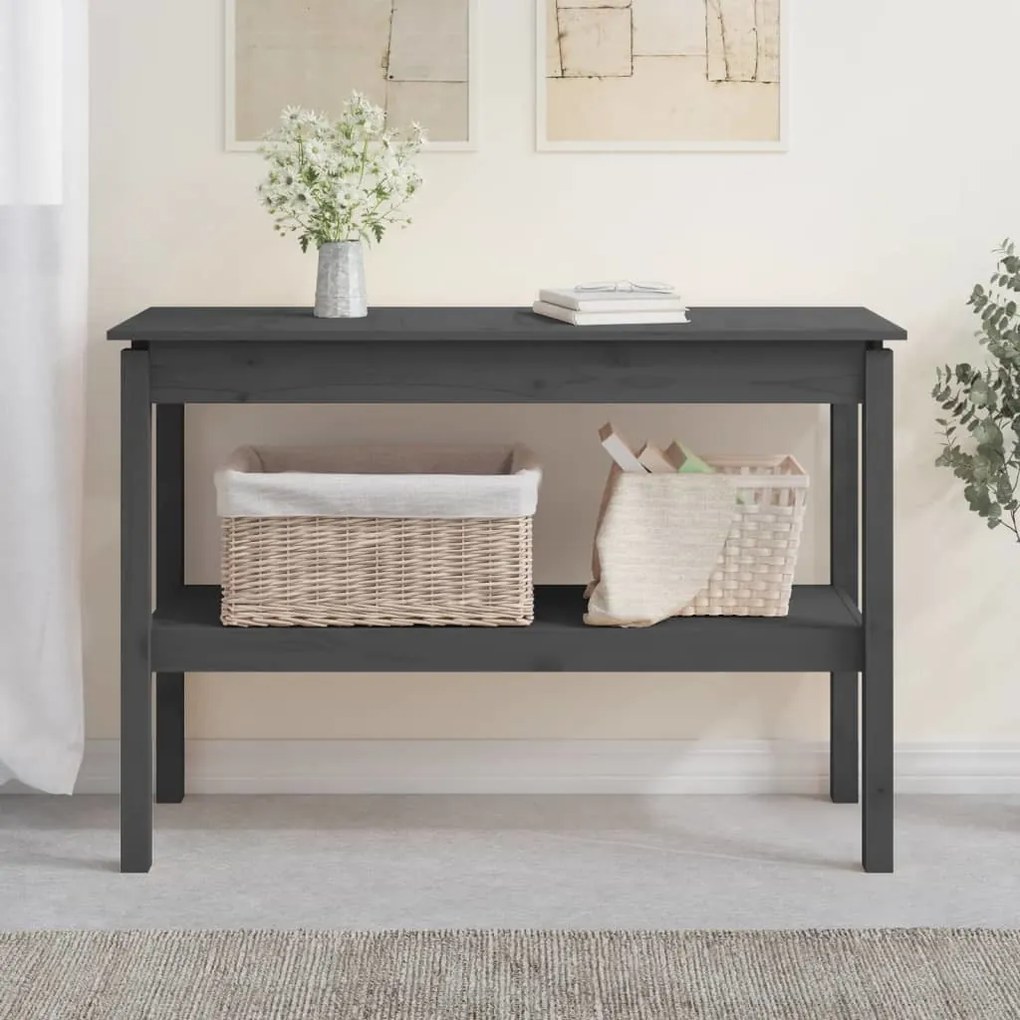 vidaXL Konzolový stolek 110 x 40 x 75 cm masivní borové dřevo [814303] Barva: Černá