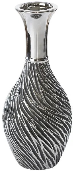 JORGEN dekorativní váza 16x16x39 cm stříbrná Mybesthome