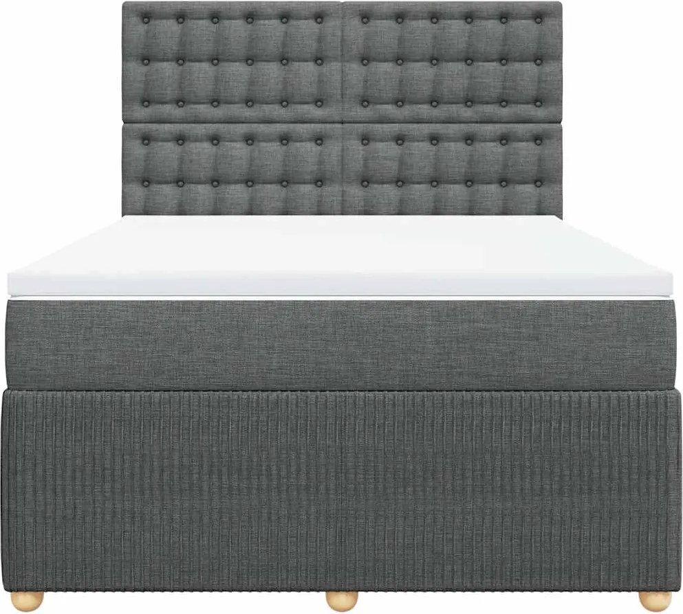 Box spring postel s matrací tmavě šedá 160x200 cm textil 3292122