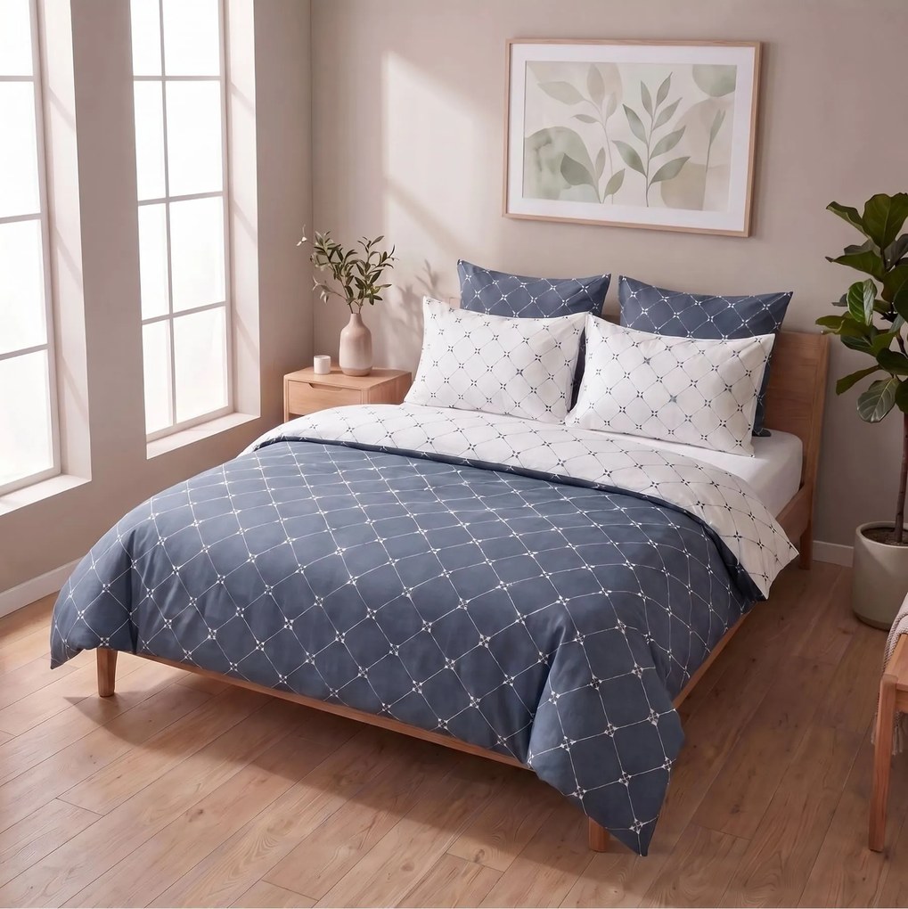 Bavlněné povlečení renforcé Safír modrý - 1x 200/200, 2x 70/90cm