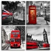 Malvis ® Obraz Londýn v obrazech Velikost (šířka x výška): 80x80 cm