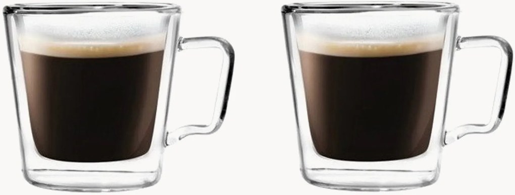 Sada dvoustěnných pohárků na espresso z borosilikátového skla Diva, 2 díly