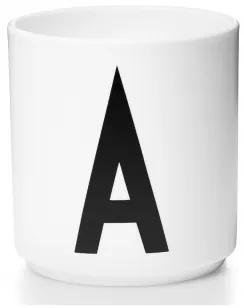 Porcelánový hrnek s písmenem A, bílá Design Letters