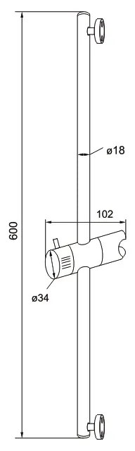 Držák sprchy posuvný 60 cm