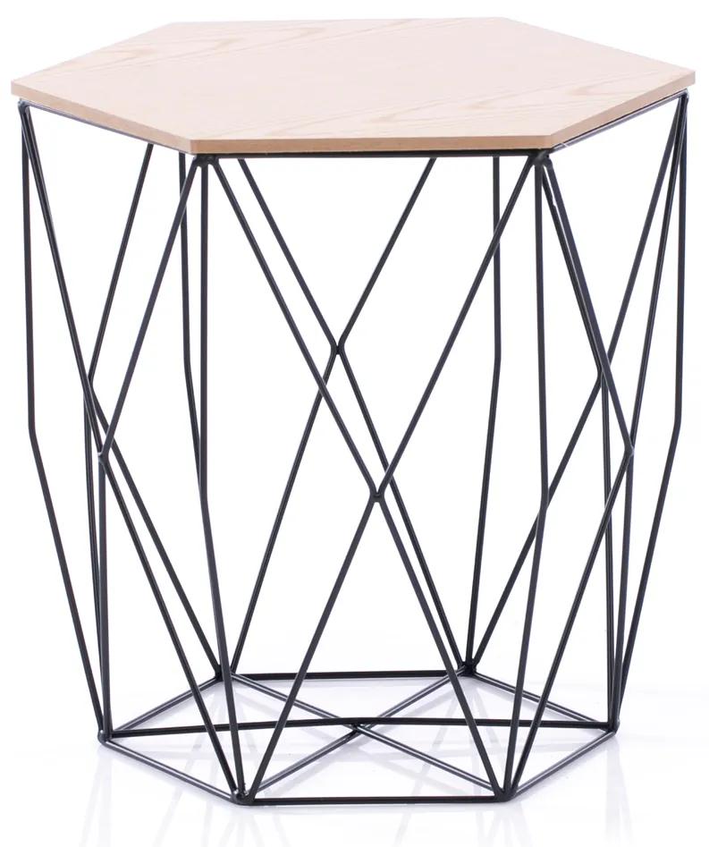 Moderní Odkládací stolek do obývacího pokoje Černý  ASTERIA-35x28x34 cm