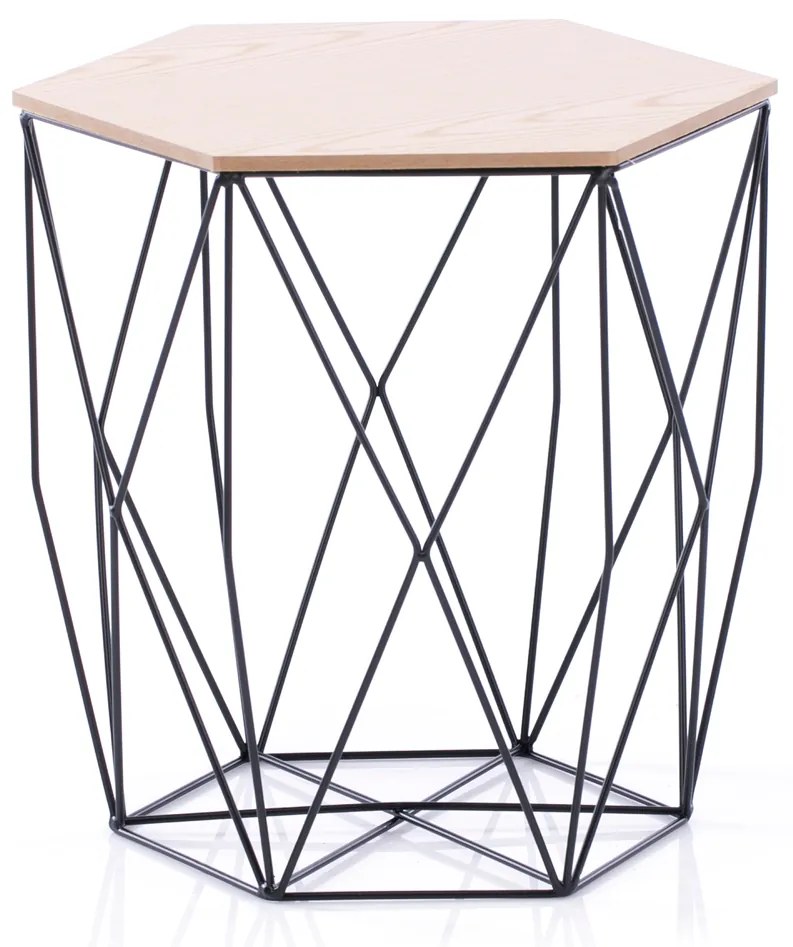 Moderní Odkládací stolek do obývacího pokoje Černý  ASTERIA-45x38x44 cm