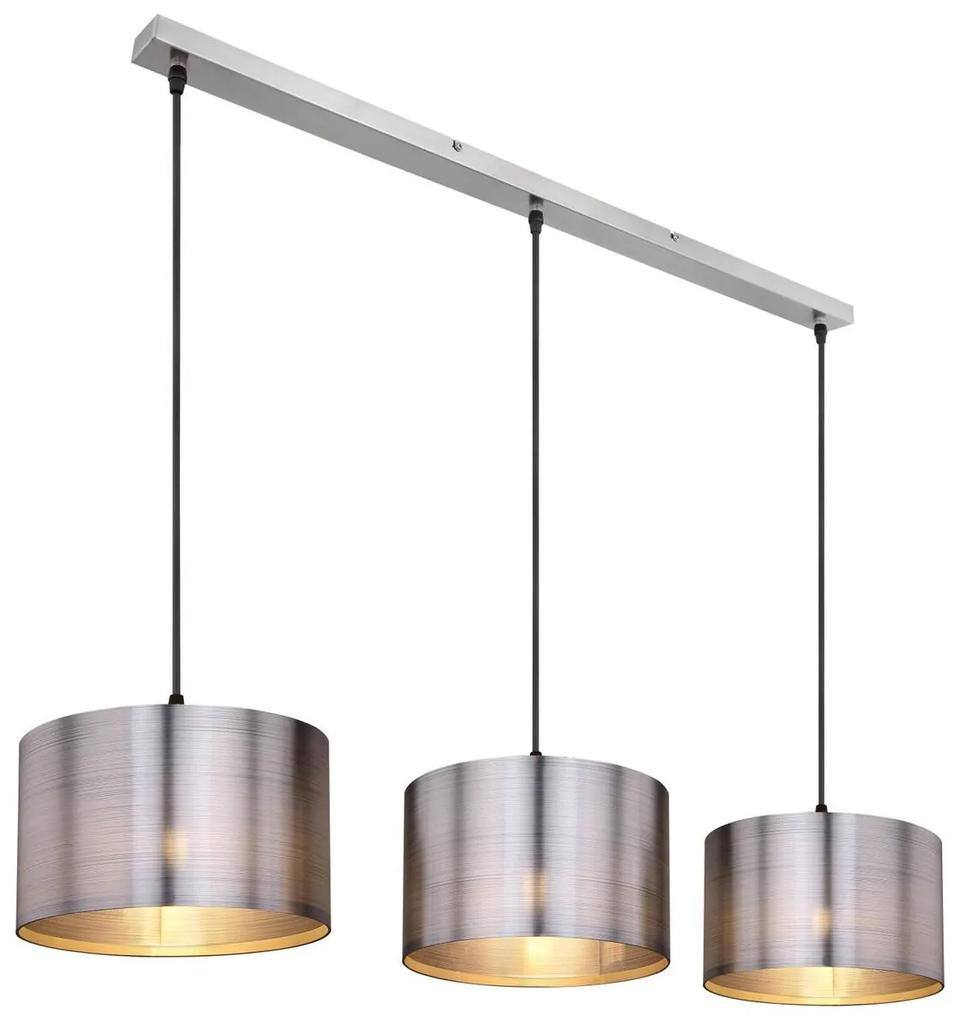 Závěsné moderní osvětlení nad jídelní stůl SINNI, 3xE27, 60W, stříbrné Globo SINNI 15365-3H